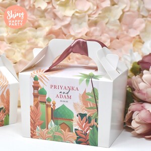 Personalized Indian Wedding Favor Box, Muslim Nikkah Theme - Etsy