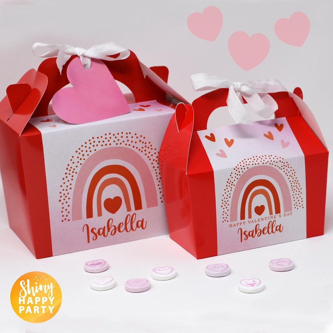 RED BOHO RAINBOW Personalised Party Box, Bottle Wrappers, Cutlery ...