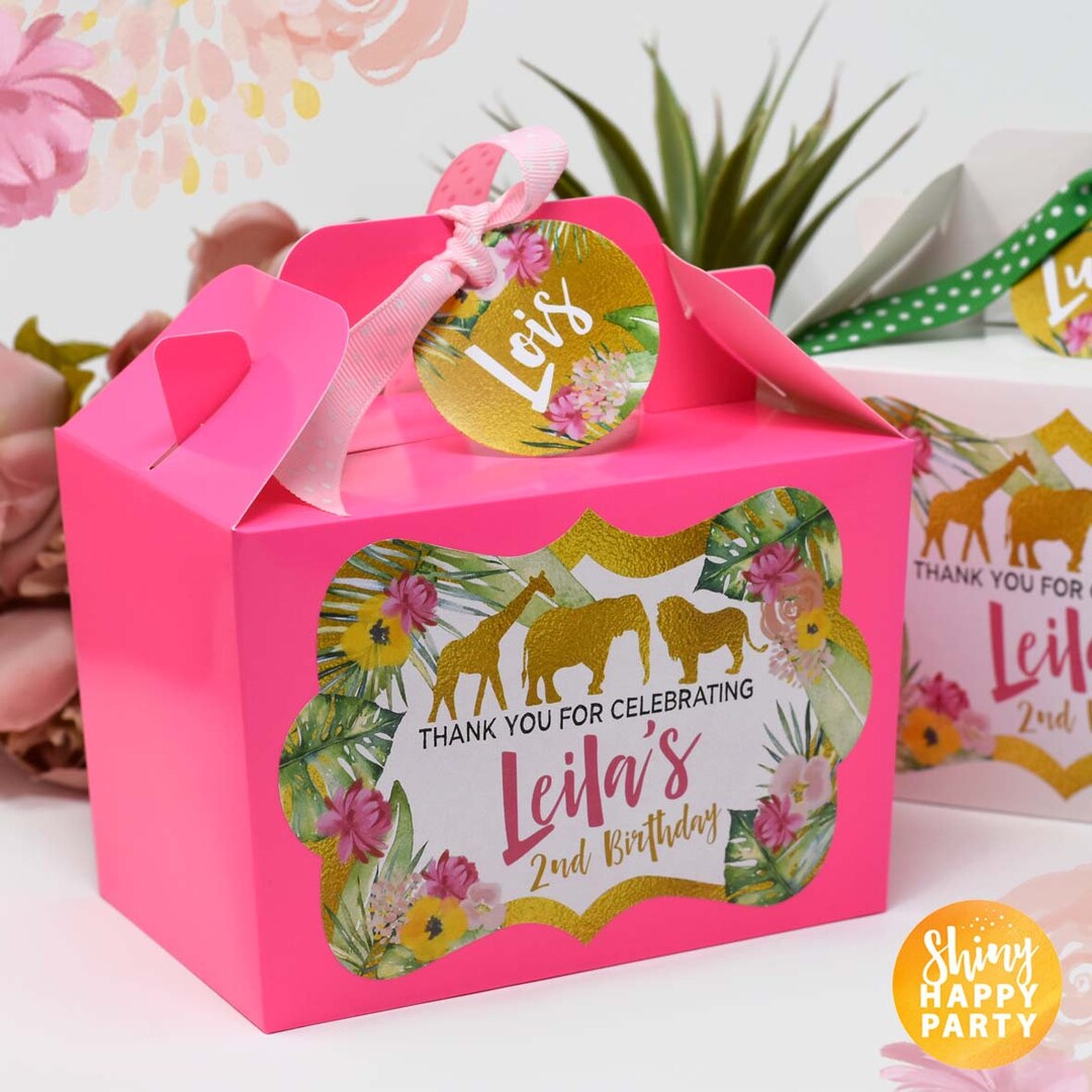 JUNGLE GOLD FLORAL Personalised Party Box - Add Matching Paperie to Co ...