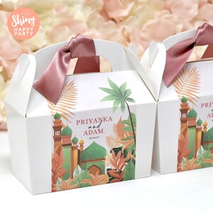 Personalized Indian Wedding Favor Box, Muslim Nikkah Theme - Etsy