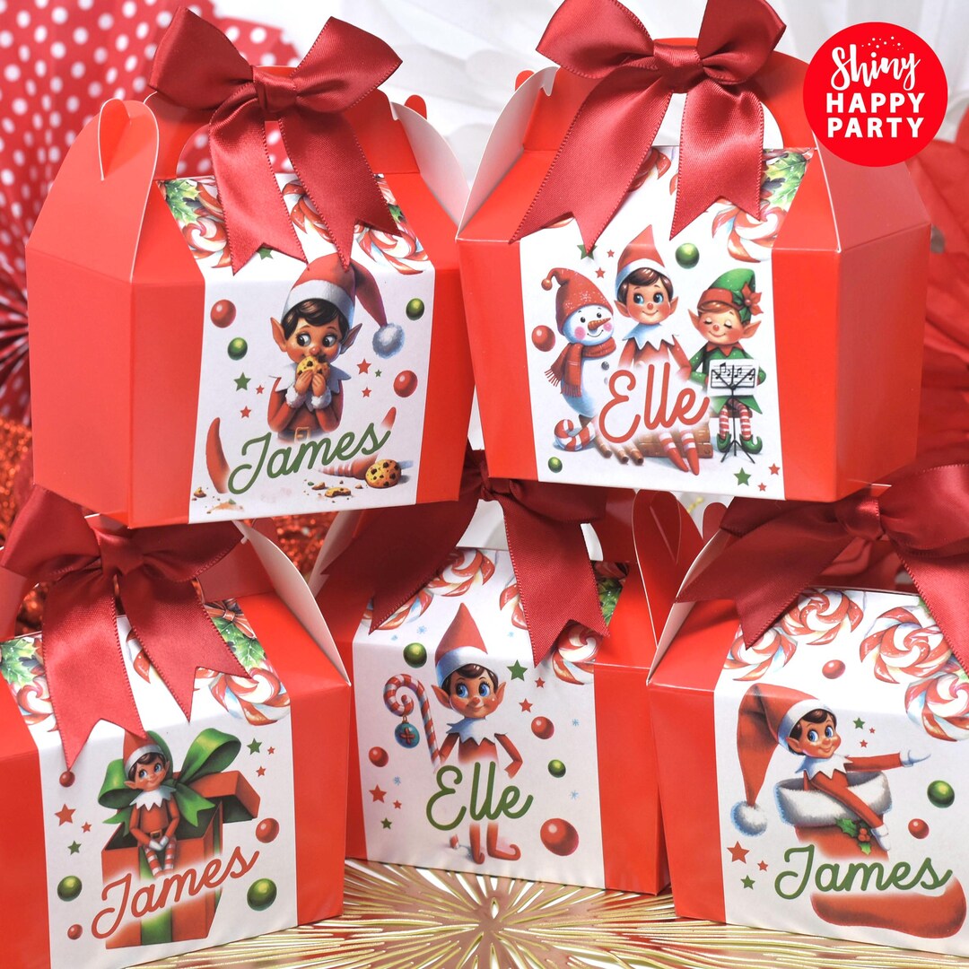 CHRISTMAS ELF BOXES Personalised Treats - Fill With Festive Gifts ...