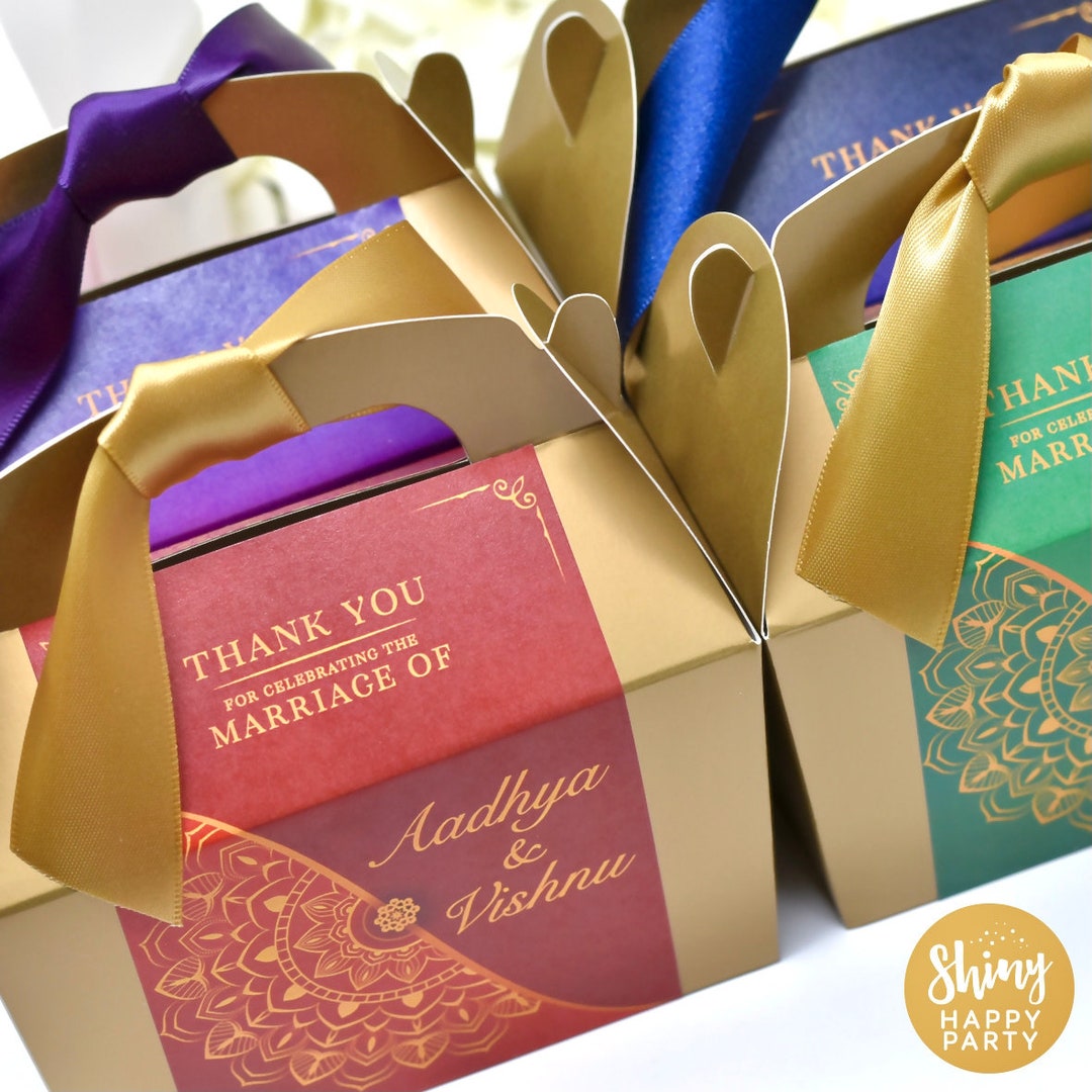 INDIAN WEDDING Personalised Wedding Favor Box, Cake, Sweets, Gift Boxes ...