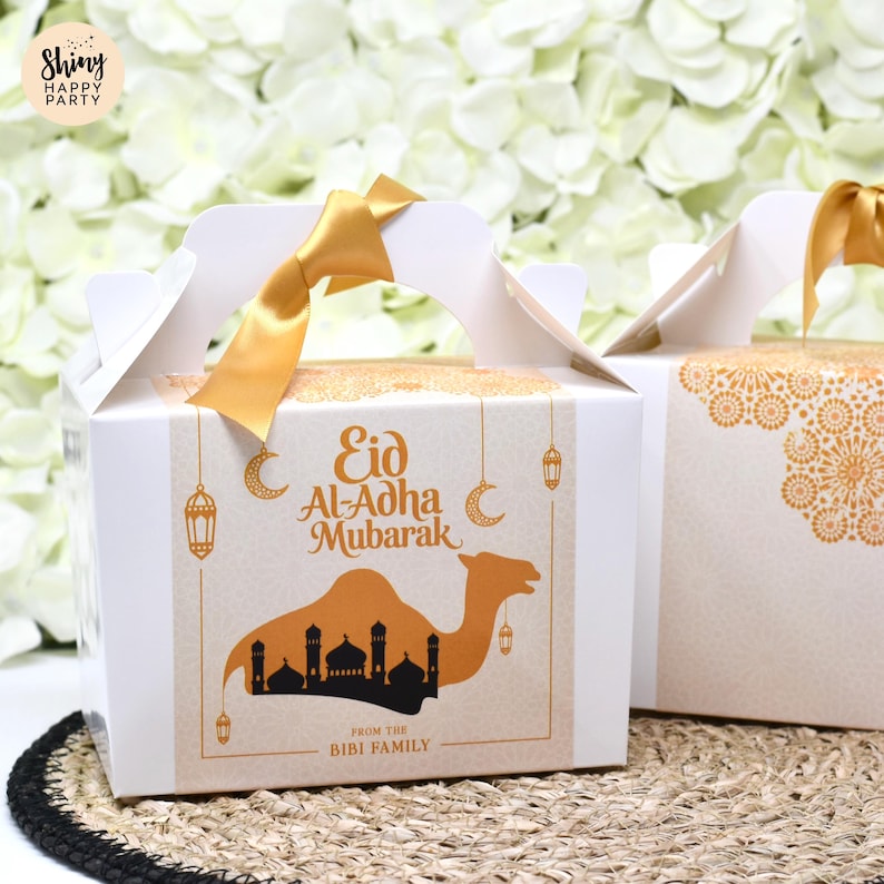 EID Al Adha Mubarak FESTIVAL Personalised Party Box - Favor Box, Cake ...