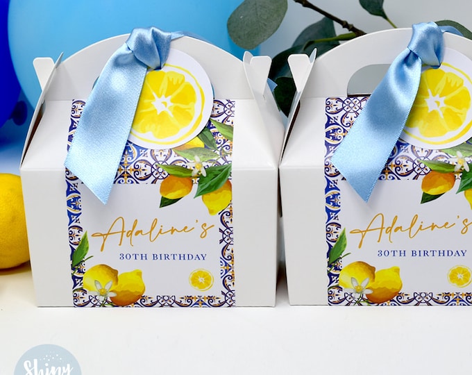 Lemon Theme Party Treats Bags With Stickers, Lemon Party Favor Bags ...