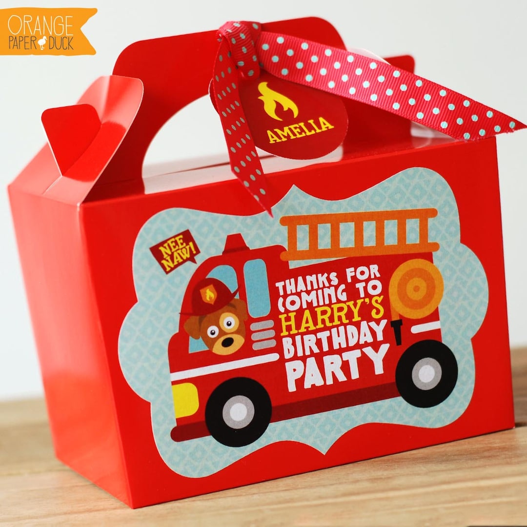 FIRE ENGINE Personalised Party Box - Add Matching Paperie to Co ...
