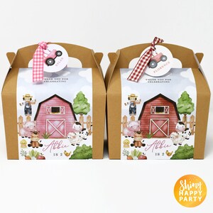 FARMYARD BARN Kraft Farm Personalised Party Box Bottle - Etsy