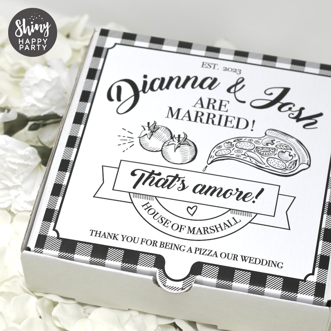 AMORE PIZZA BOX Personalised 7" Party Box. Small Pizza. Wedding Graze ...
