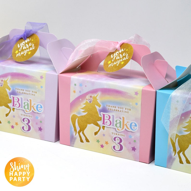 MAGICAL UNICORN Personalised Party Box - Add Matching Paperie to Co ...