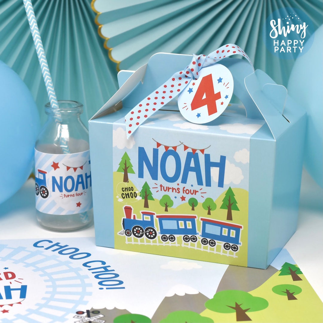 Birthday TRAIN LETS GO Personalised Party Box - Add Matching Paperie to ...