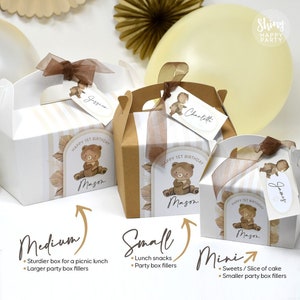 BROWN BEAR Brown Stripe Personalised Party Box - Add Matching Paperie ...