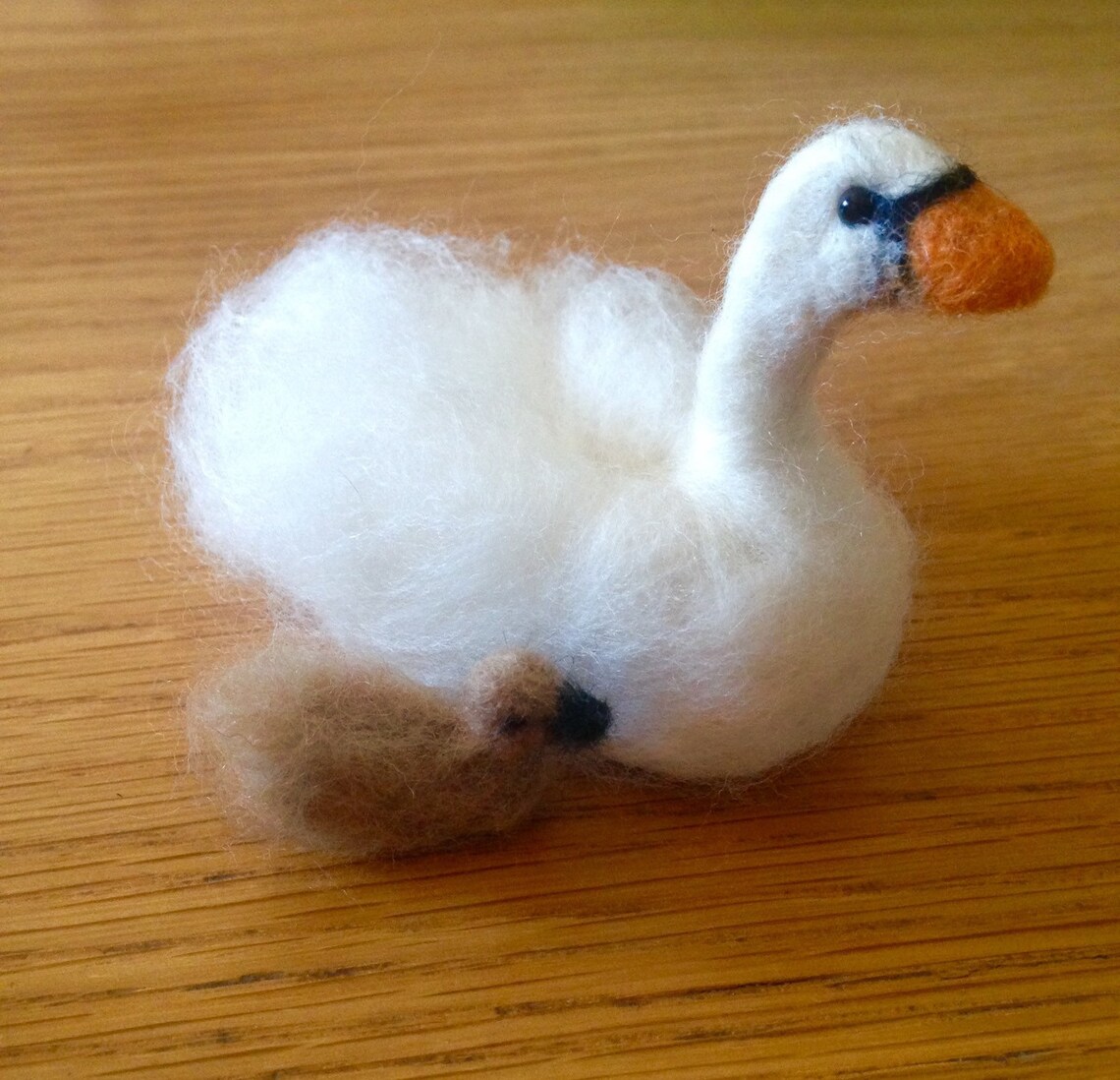 Needle felt Swan and cygnet. Hand crafted | Etsy