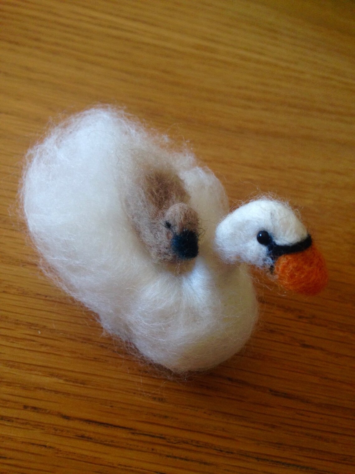 Needle felt Swan and cygnet. Hand crafted | Etsy