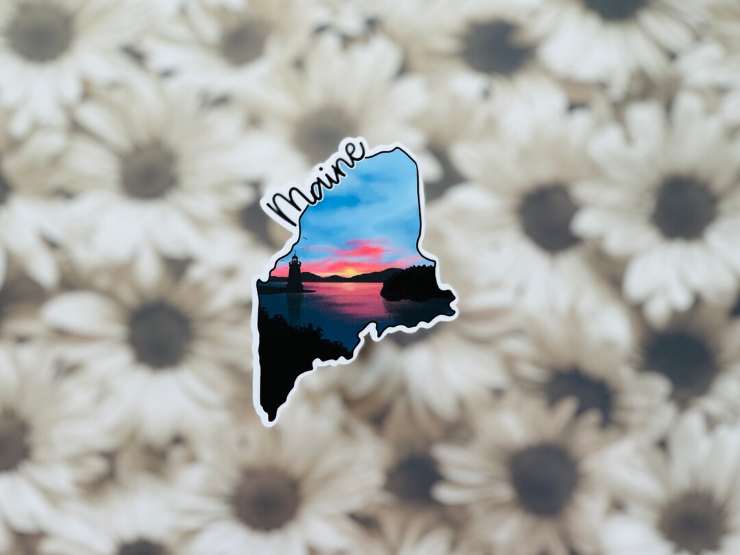 Maine ME State Sticker | Tourist Vinyl Die Cut Decal for Journals ...