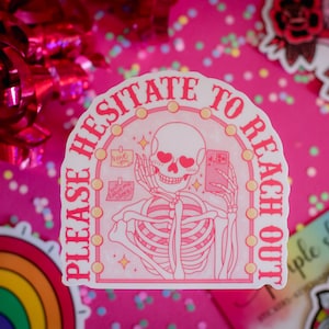 Please Hesitate to Reach Out Sticker, Funny Decals for Planners ...