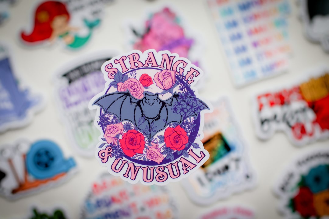 Strange and Unusual Sticker | Pastel Goth Bat Vinyl Die Cut Decal for ...