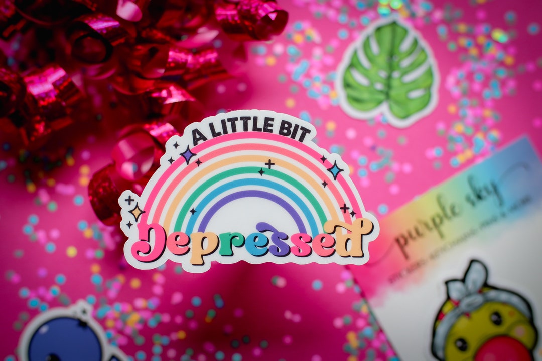 Little Depressed Sticker, Mental Health Decal for Planners & Laptops ...