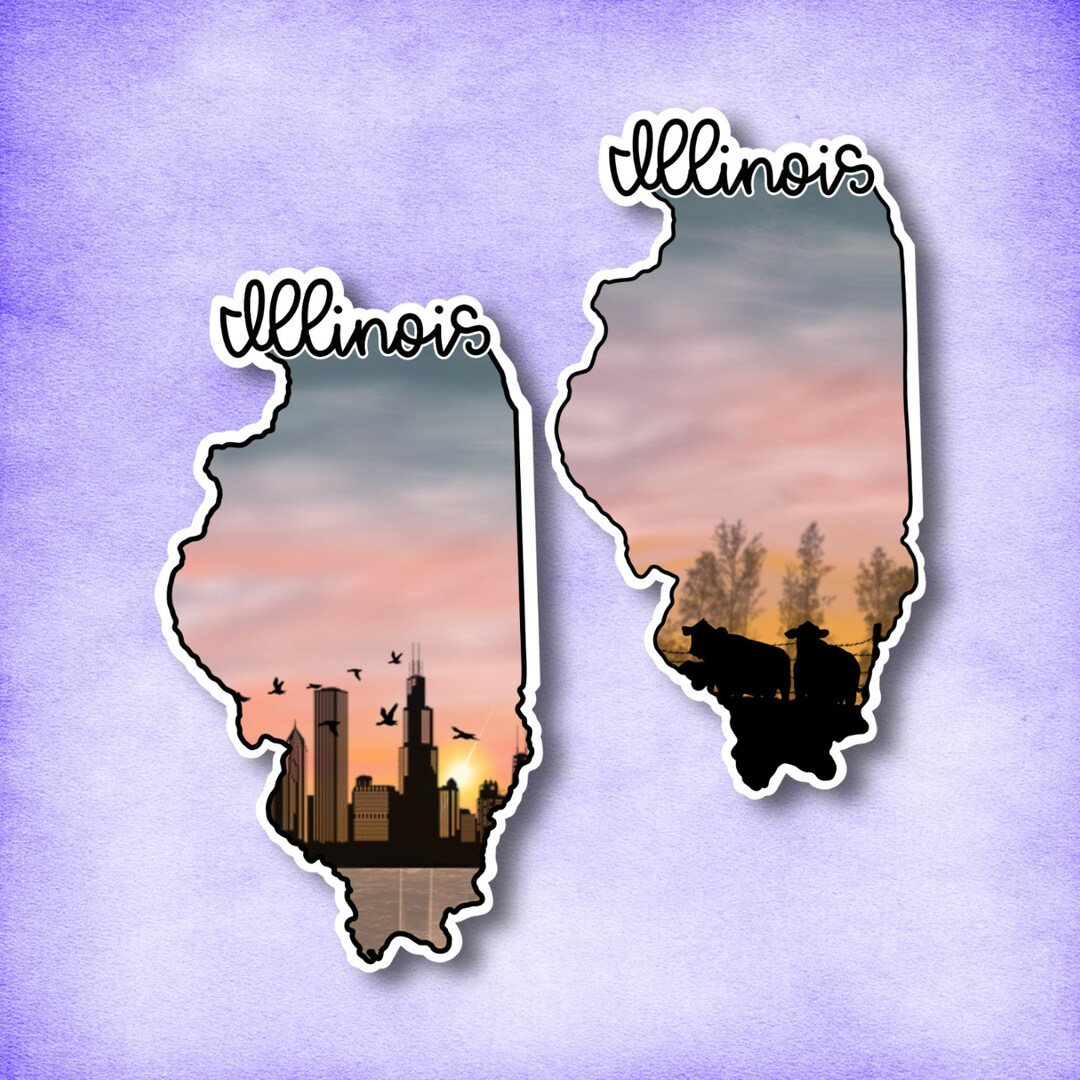 Illinois Sticker Pack Custom State Sticker Stickers for - Etsy