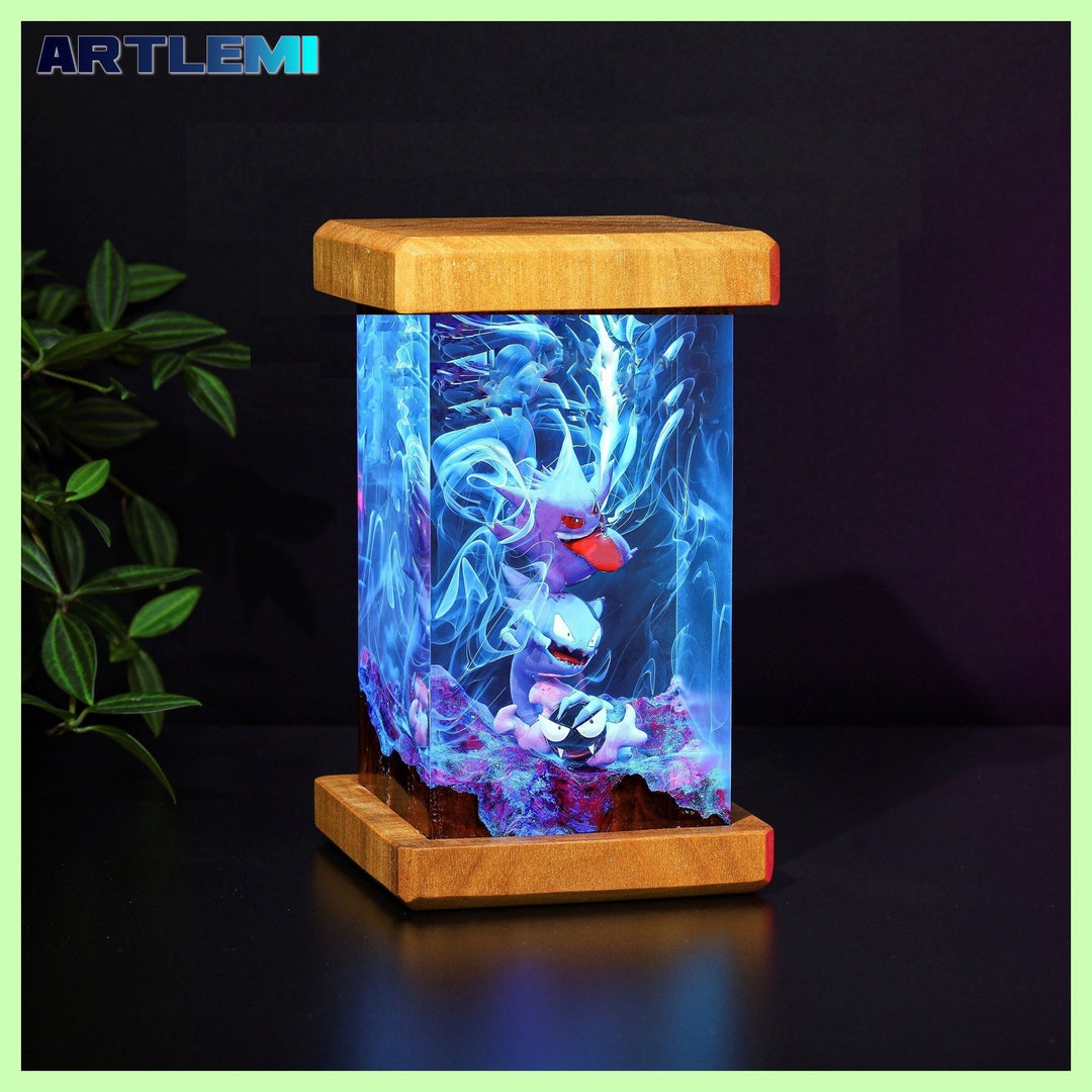 GENGAR POKEMON Night Light, Custom Pokemon Epoxy Lamp, Resin Night ...