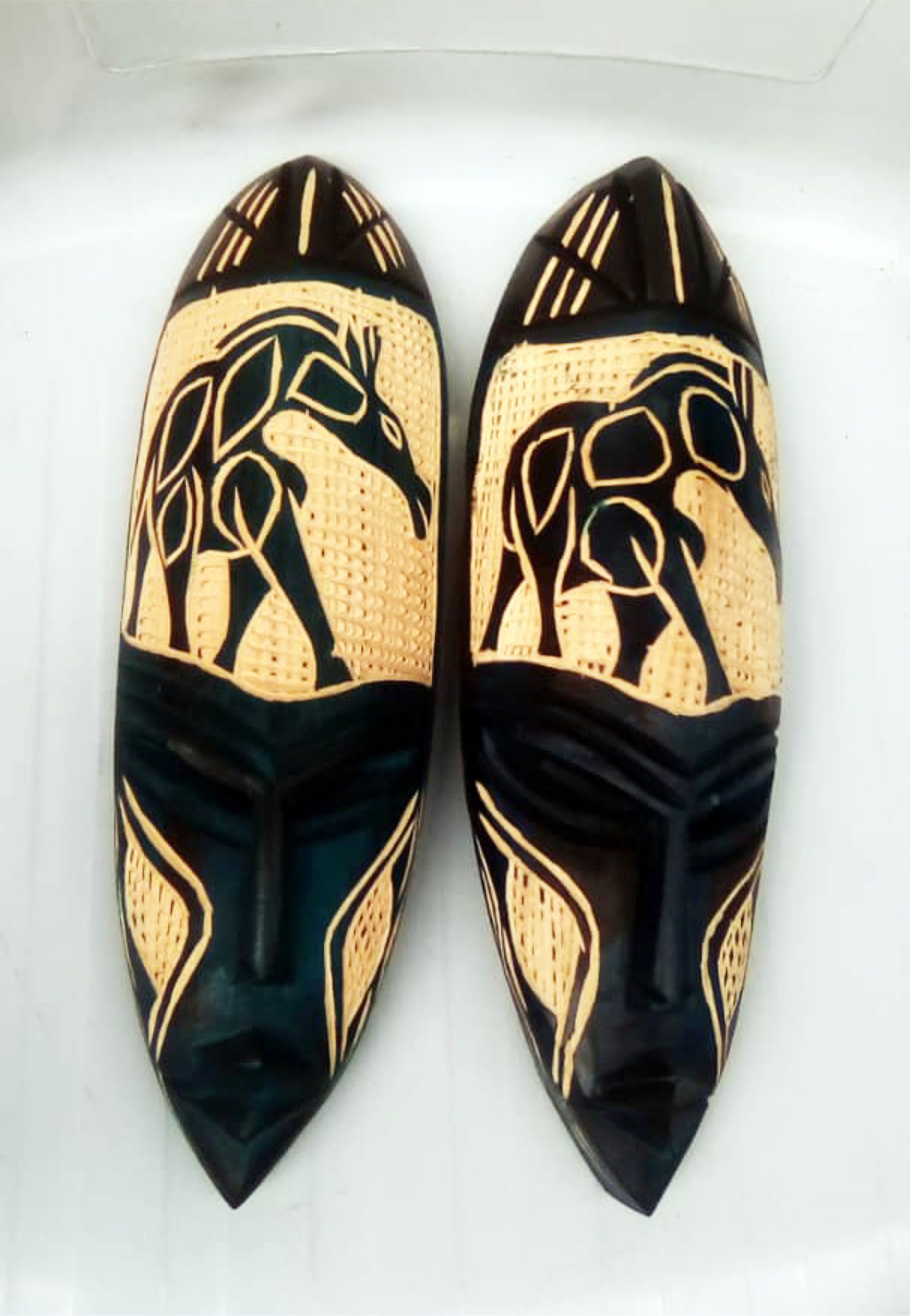 Authentic African Mask Sculpture, Handmade Wood Wall Decor, African Art ...