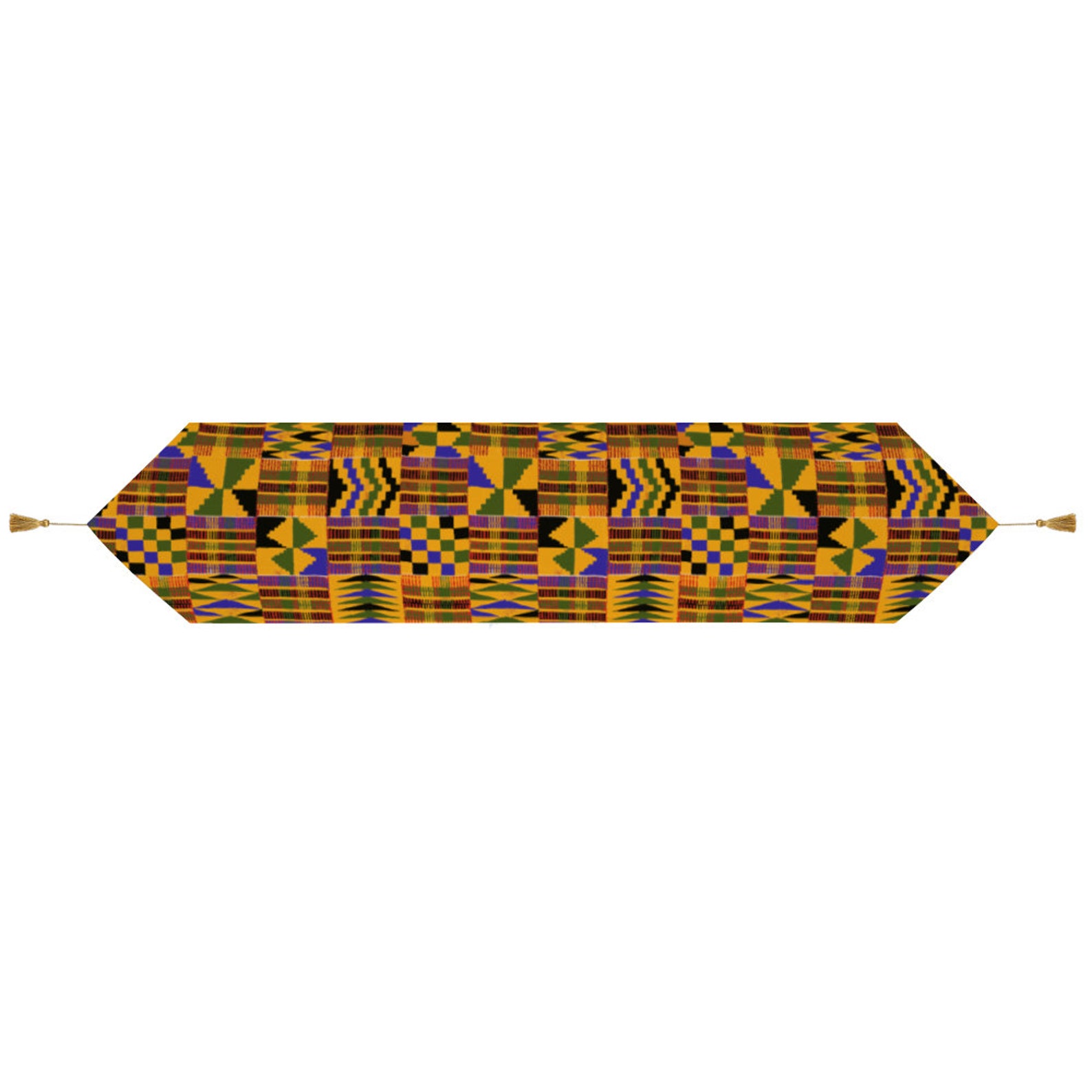 Orange Kente African Print Home Decor Table Runner With Tassel Table ...
