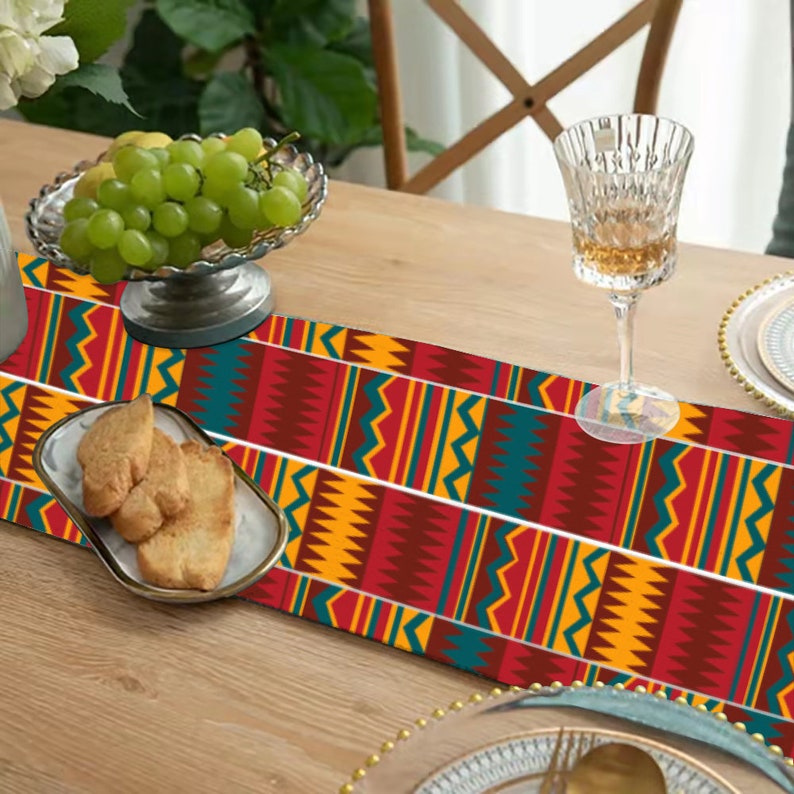 Red Kente African Print Home Decor Table Runner With Tassel - Etsy