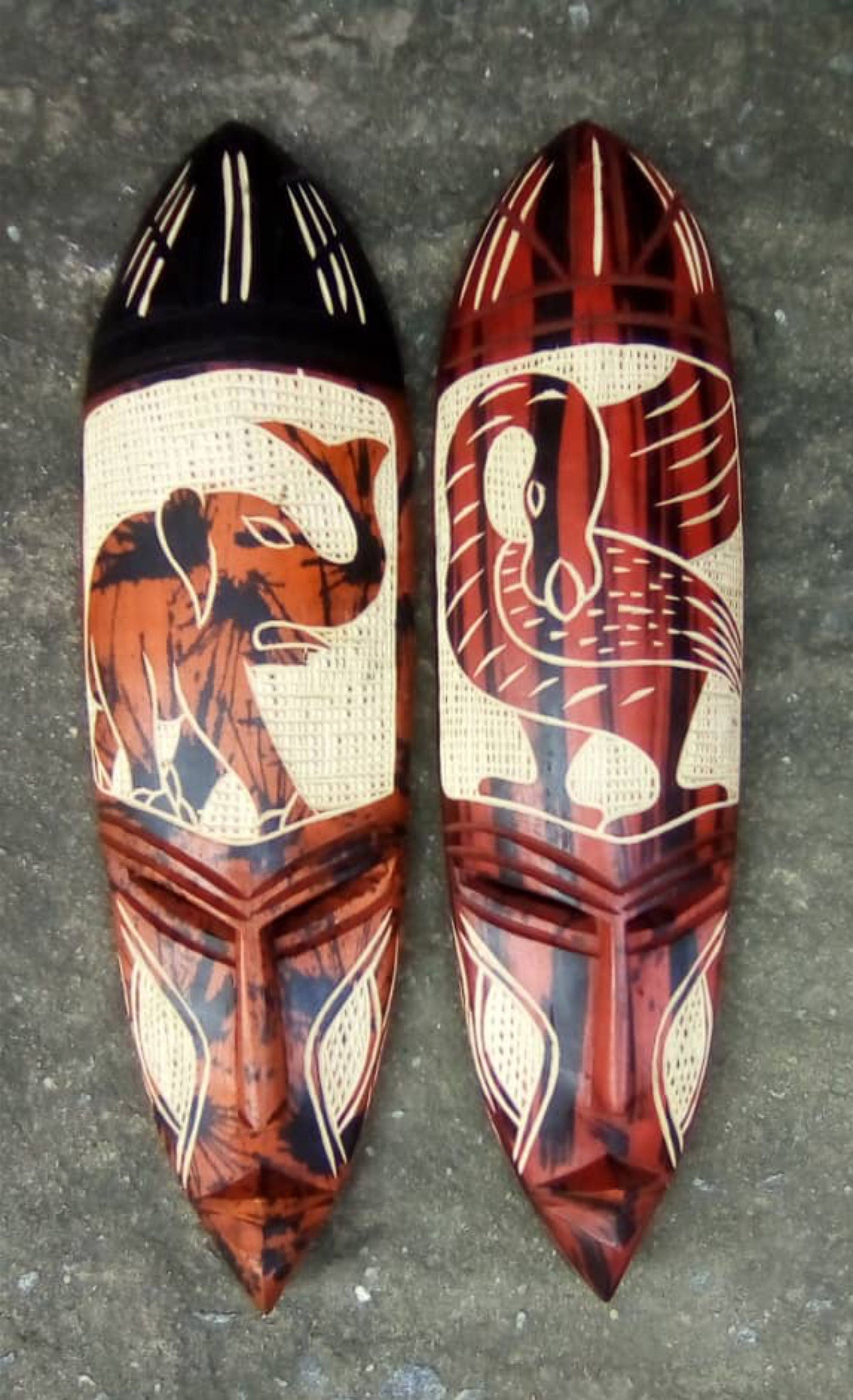 Authentic African Mask Sculpture, Handmade Wood Wall Decor, African Art ...