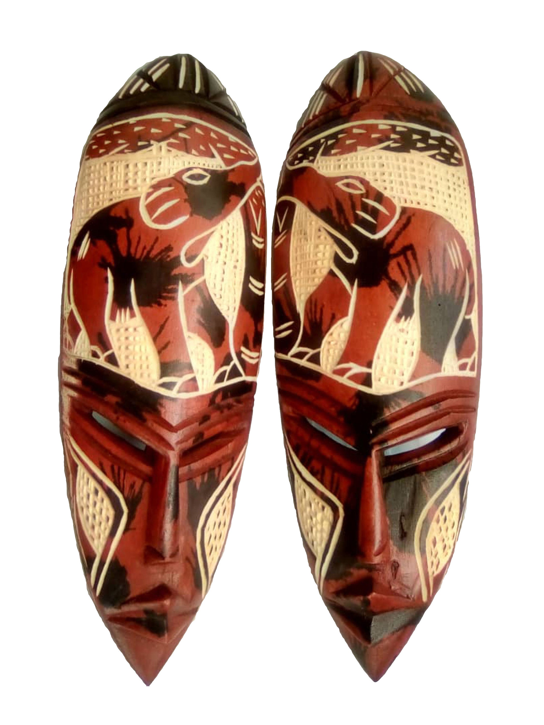 Authentic African Mask Sculpture, Handmade Wood Wall Decor, African Art ...