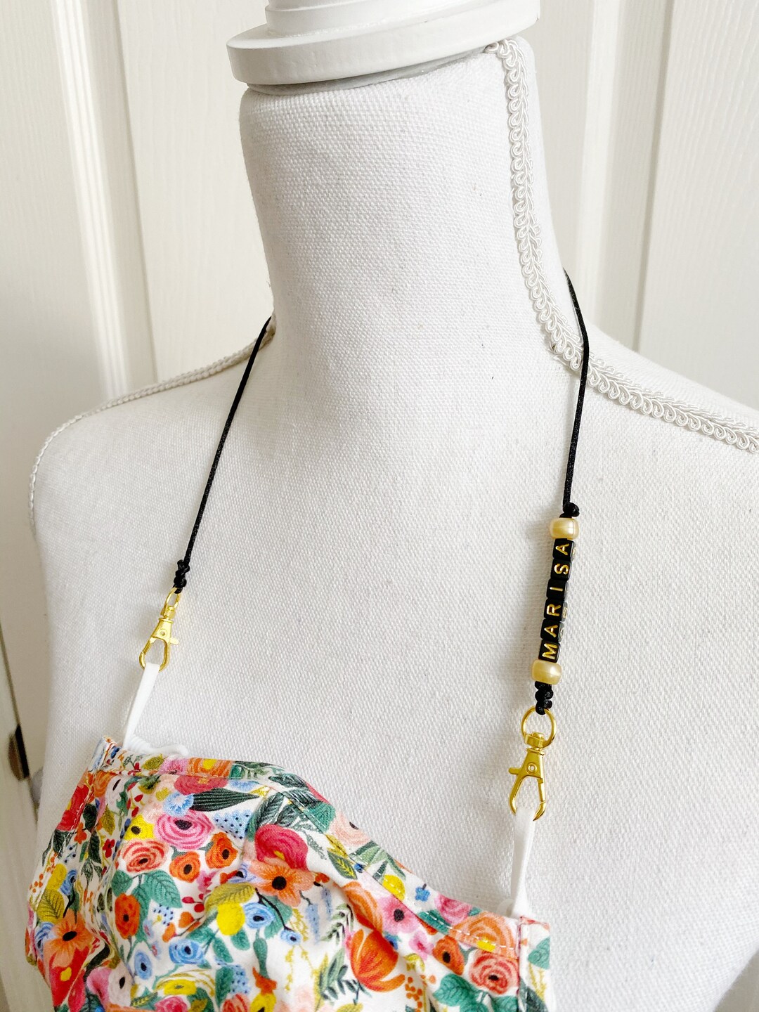 Adult and Youth Size Black Custom Name Beaded Face Mask - Etsy