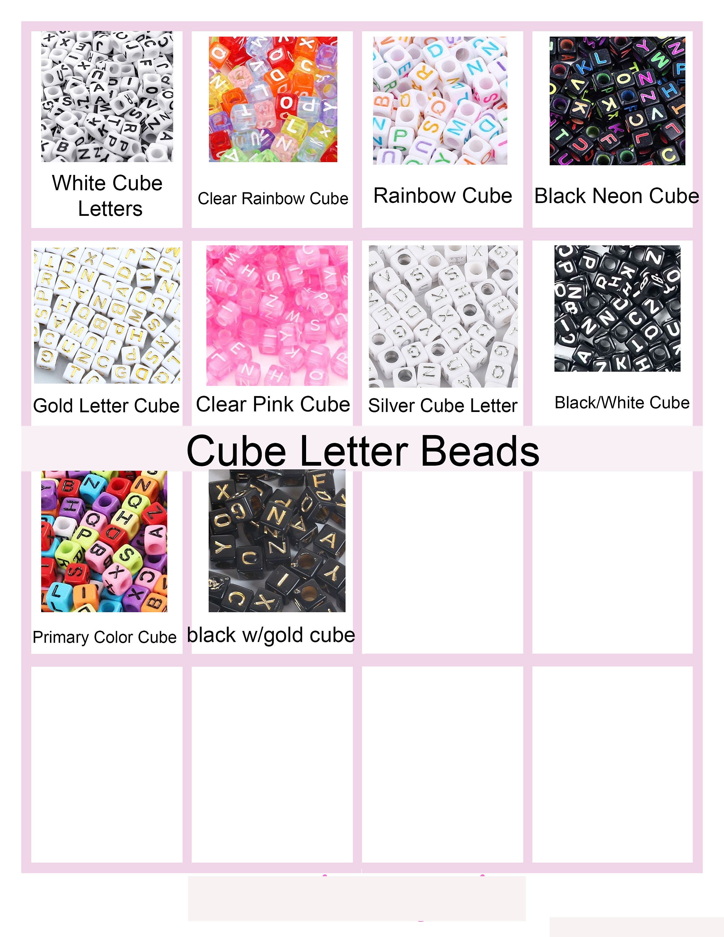 Personalized Custom Beaded Word Name Letter Bracelet | Etsy