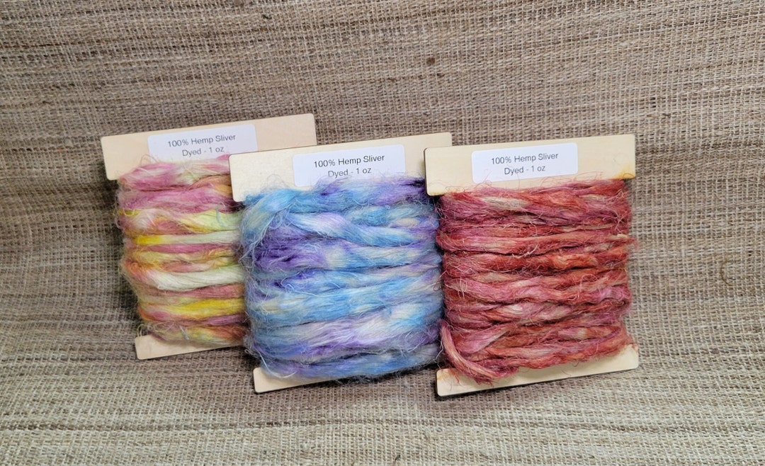 Hemp 1 Oz Sliver Fiber Dyed. Great for Spinning, Knitting, Weaving ...