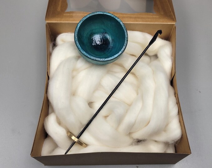 Spin Cotton Fiber Kit. Natural Upland Cotton Sliver. Hand-painted Wood ...