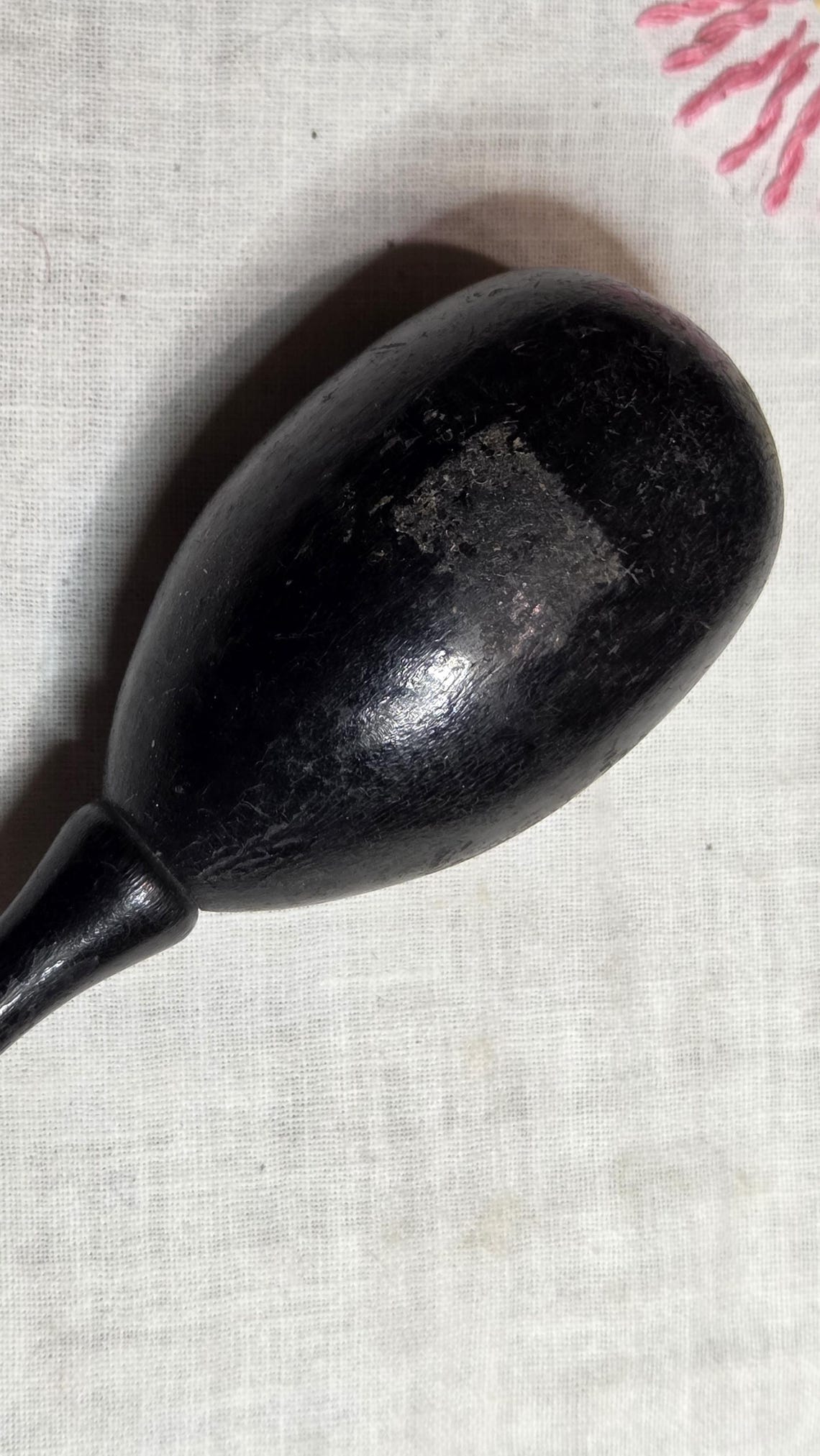 Darning Sock Egg Vintage Wood Oval Black 6" Length - Etsy