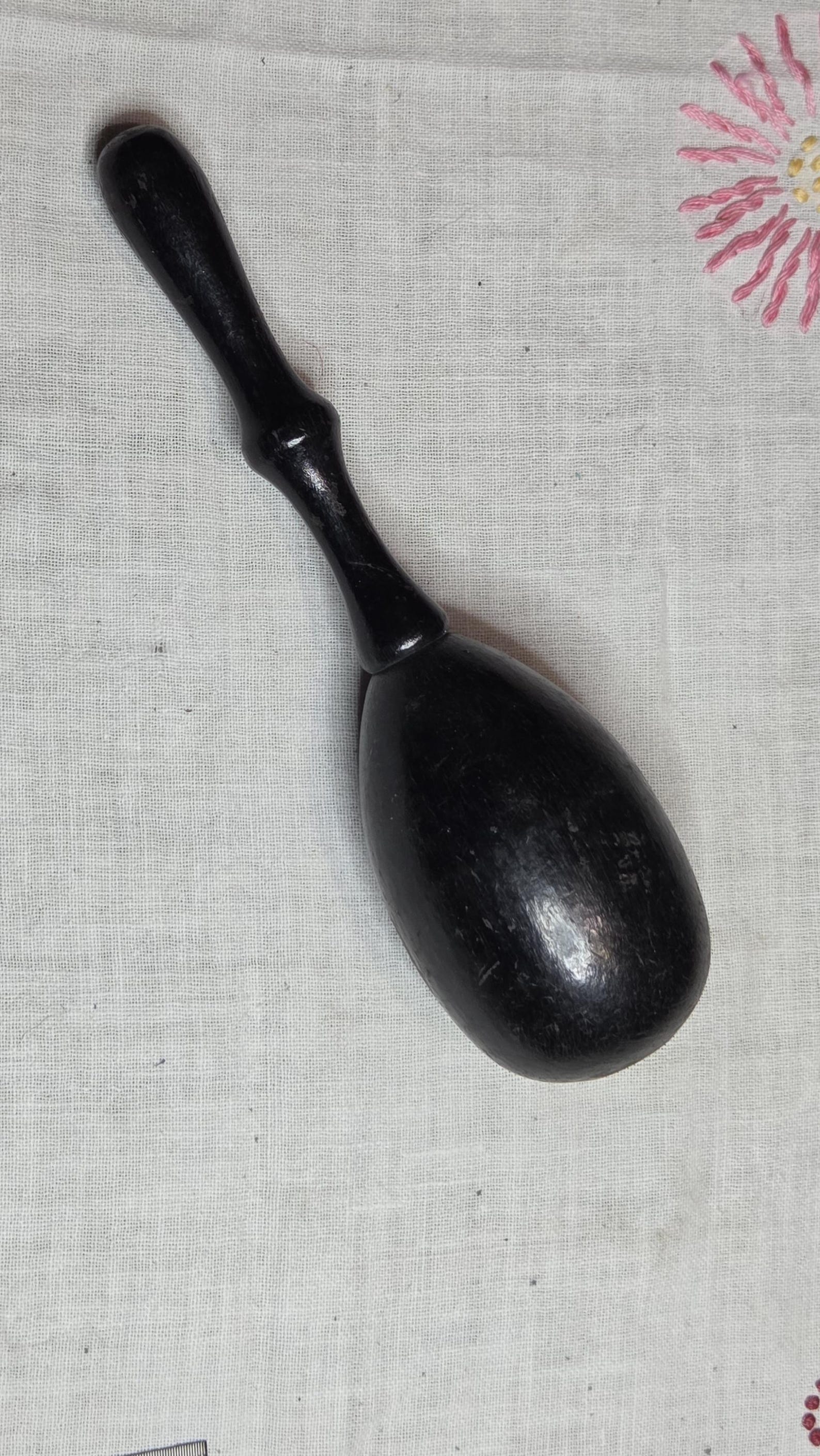 Darning Sock Egg Vintage Wood Oval Black 6" Length - Etsy