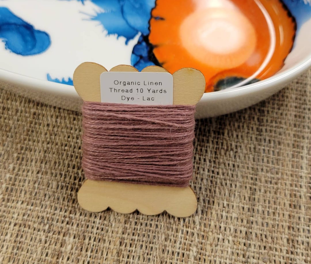 Mauve Colored Thread 10 Yards Linen Yarn Nature Grown, Dyed With Lac ...