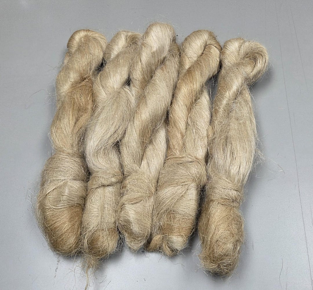 Flax Strick, Natural Long Line Bast Fiber Medium Coarseness. (5 Stricks ...