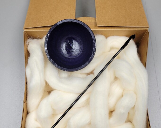 Spin Cotton Fiber Kit. Natural Upland Cotton Sliver. Hand-painted Wood ...