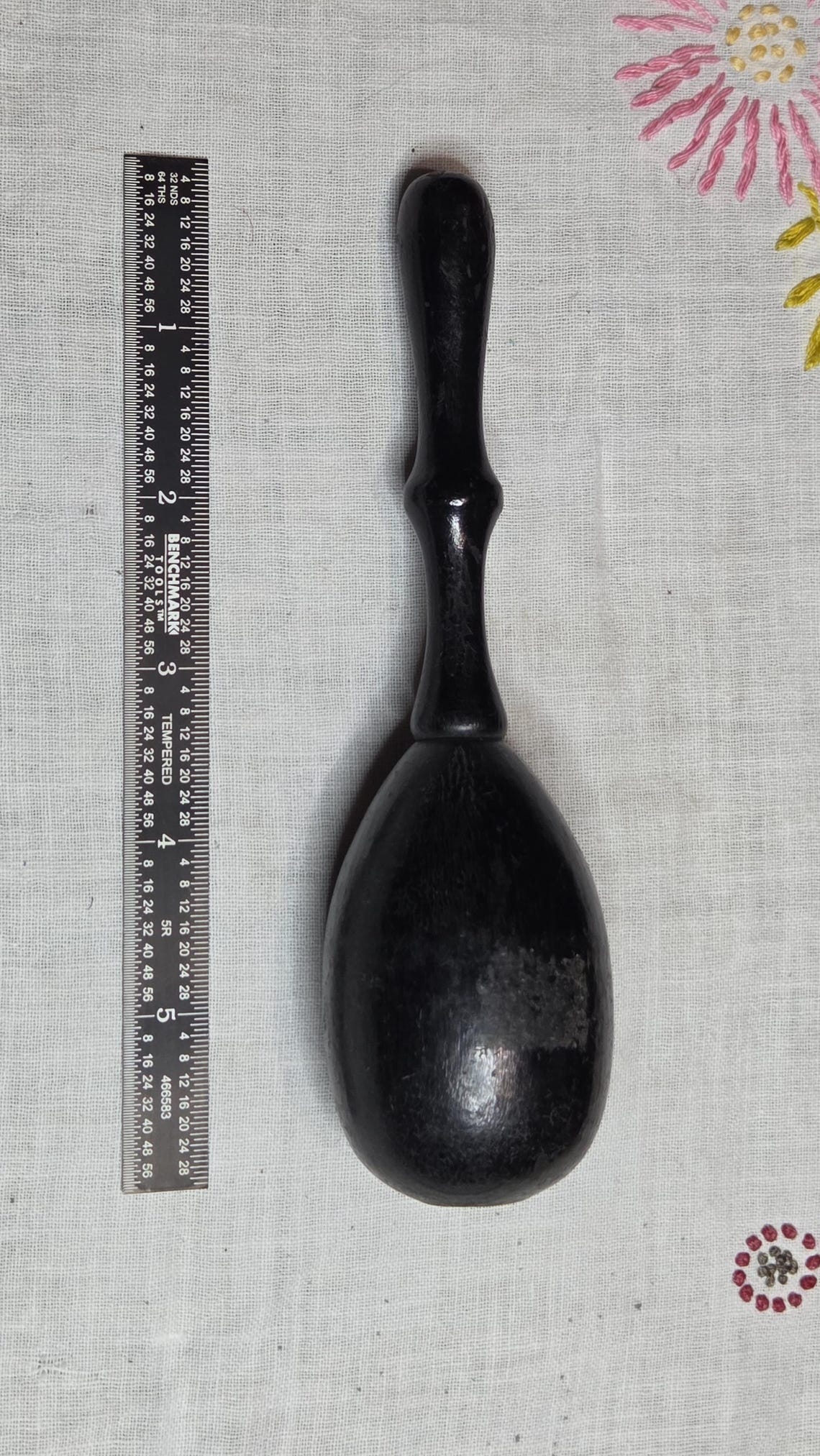 Darning Sock Egg Vintage Wood Oval Black 6" Length - Etsy