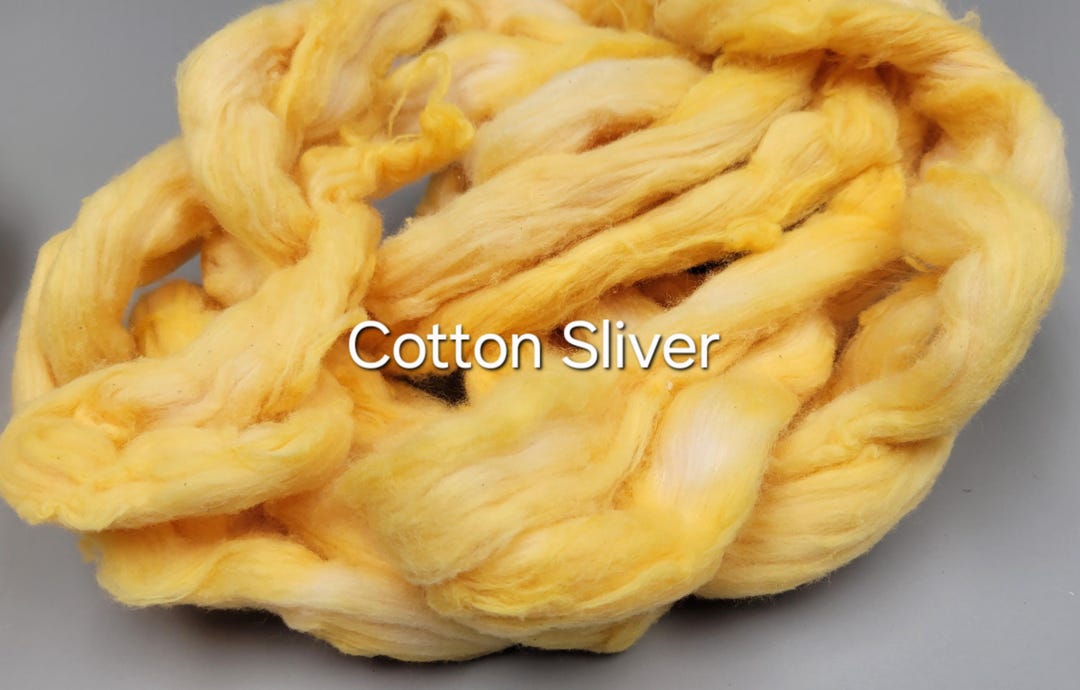 Cotton, 1/2 Oz (0.5 Ounce) Dyed Conventional Cotton Sliver, Small Batch ...