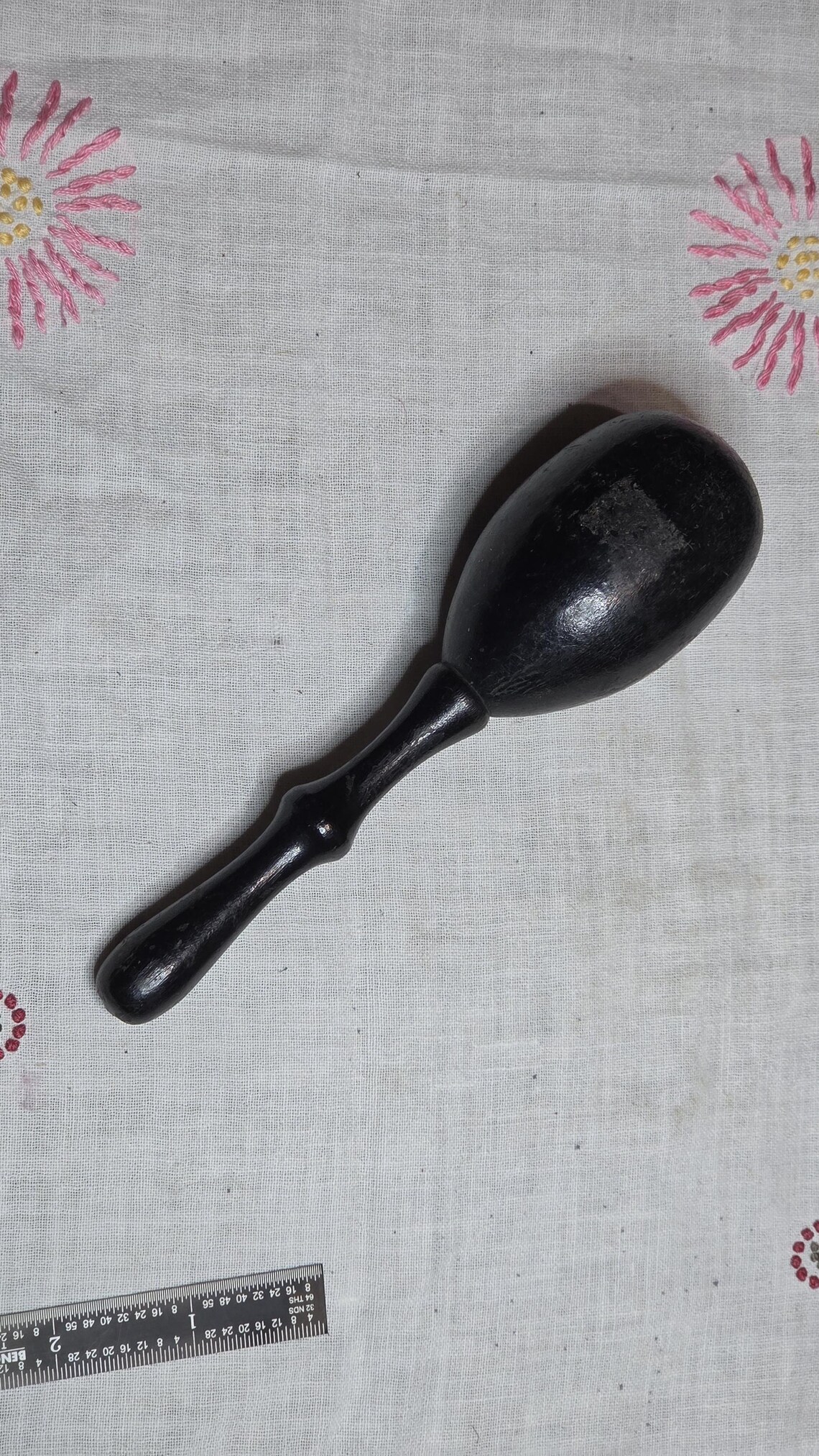 Darning Sock Egg Vintage Wood Oval Black 6" Length - Etsy