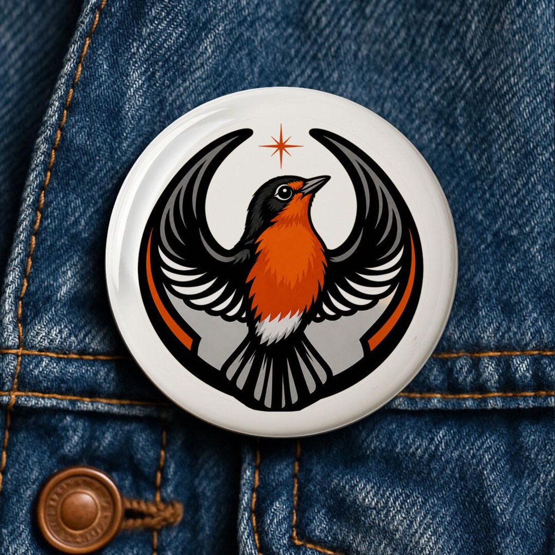 Rebel Robin Button Pin Magnet Keychain: Protest Bird, Activist Gift ...