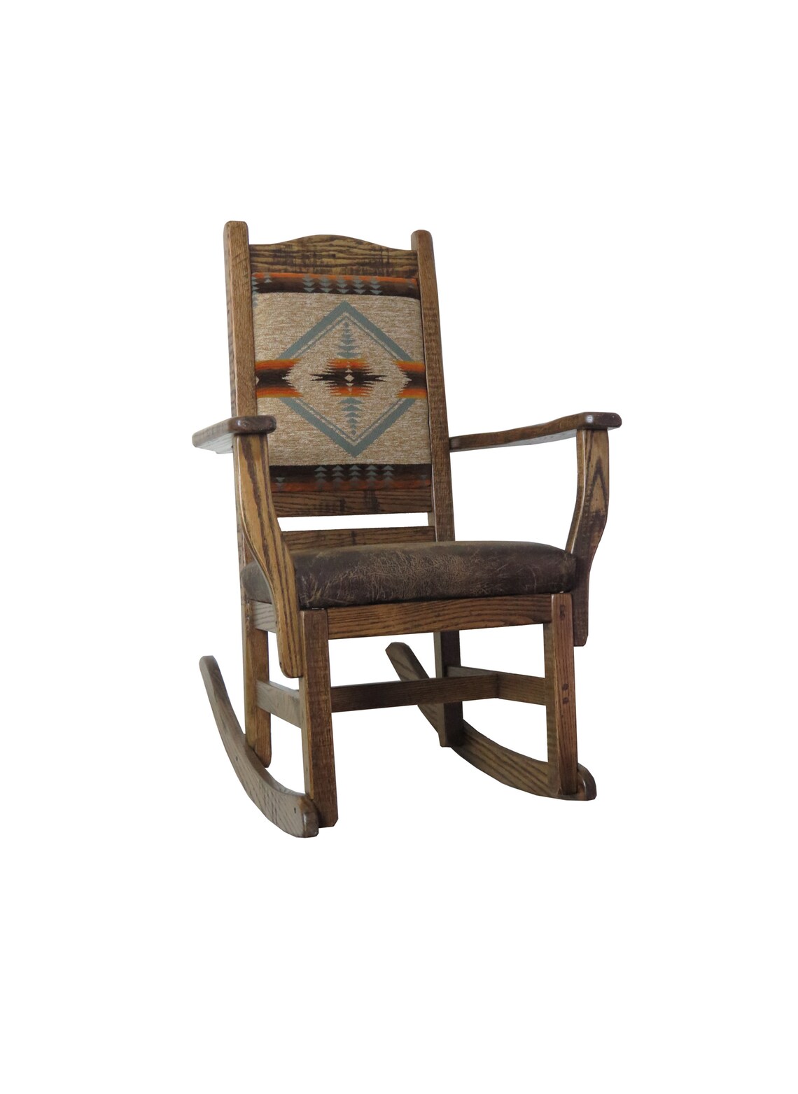 Barnwood Amish Rocking Chair With Arizona Sand Upholstered - Etsy