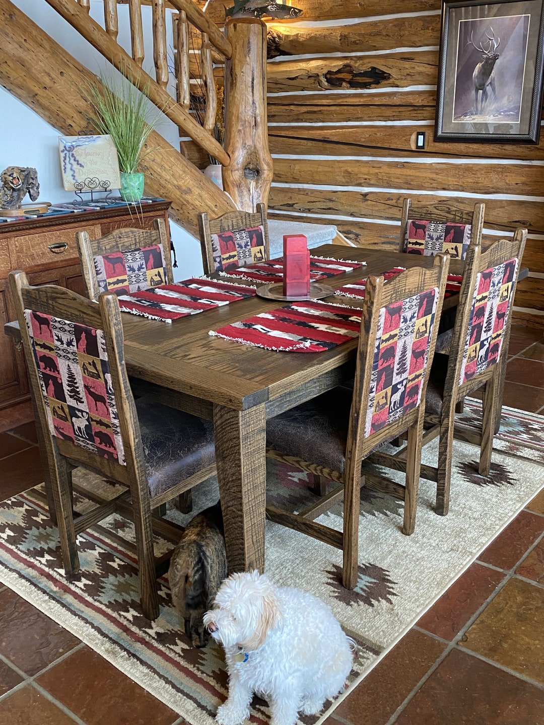 Modern Rustic Dining Table and 6 Chair Set - Etsy