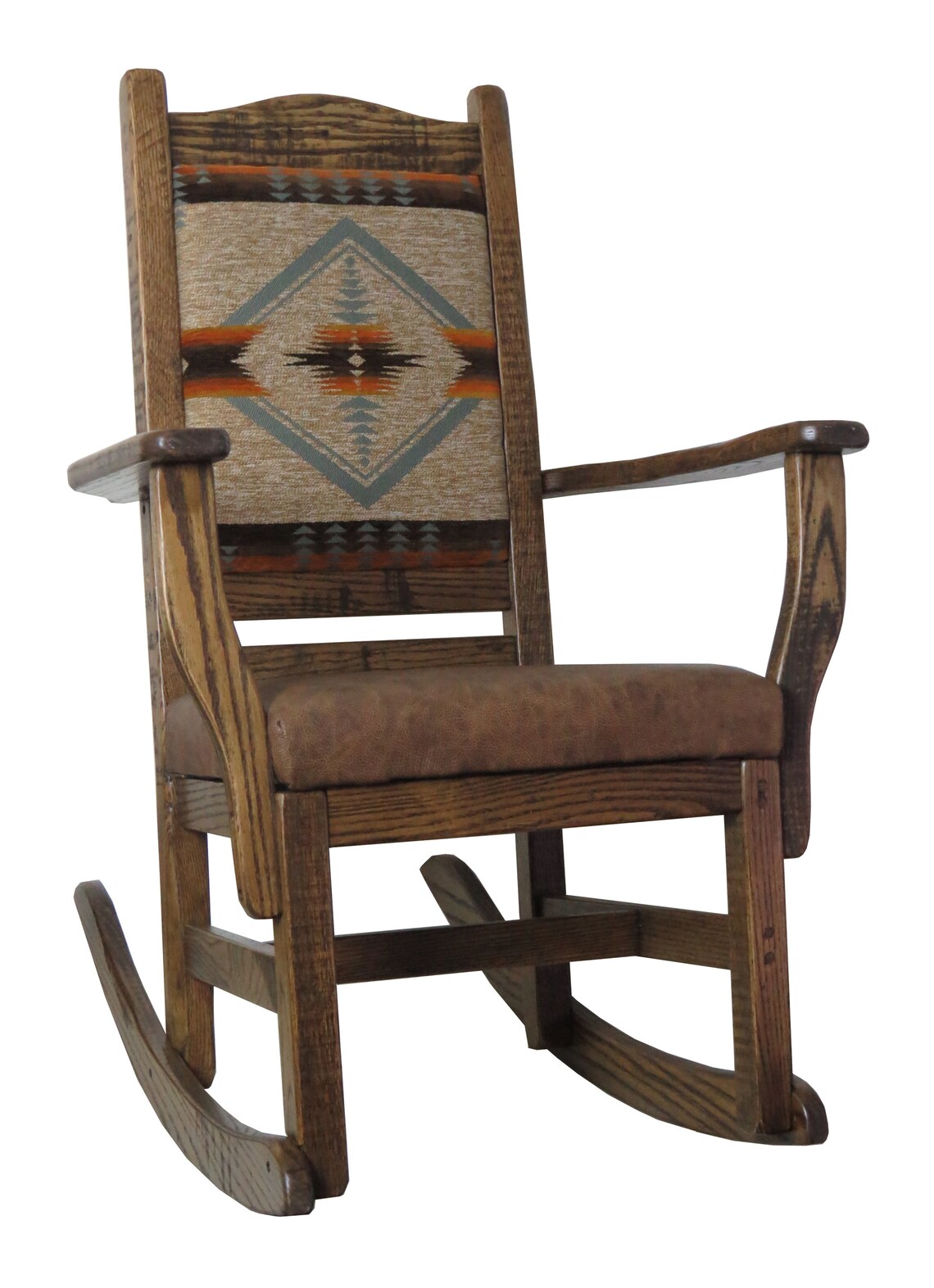 Barnwood Amish Rocking Chair With Arizona Sand Upholstered - Etsy