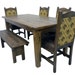 Rustic Barn Wood Farmhouse Dining Table 7 Piece Set Including 4 Chairs ...