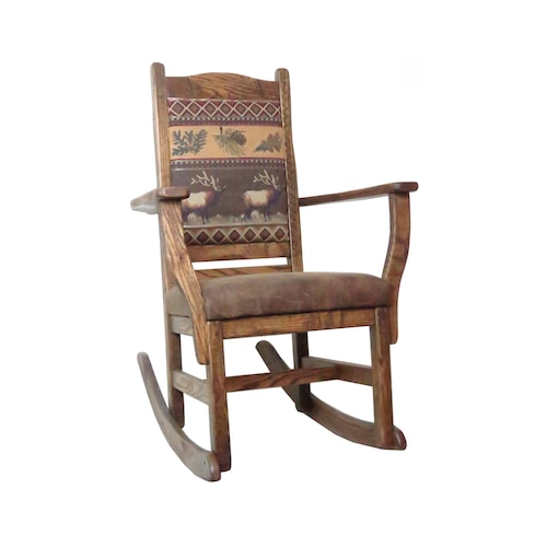Solid Barnwood Amish Rocking Chair With Hair on Hide Back and - Etsy