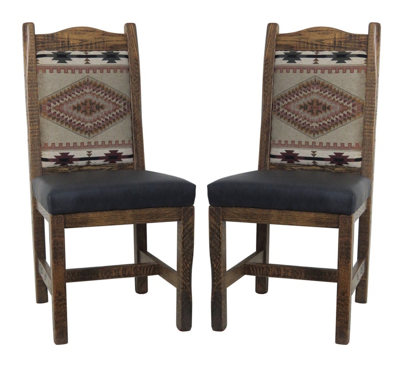 Set of 2 -modern Rustic Upholstered Oak Dining Chair With Light Apache ...