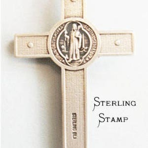 St Benedict Crucifix Sterling Silver Ideal First Holy Communion, RCIA ...