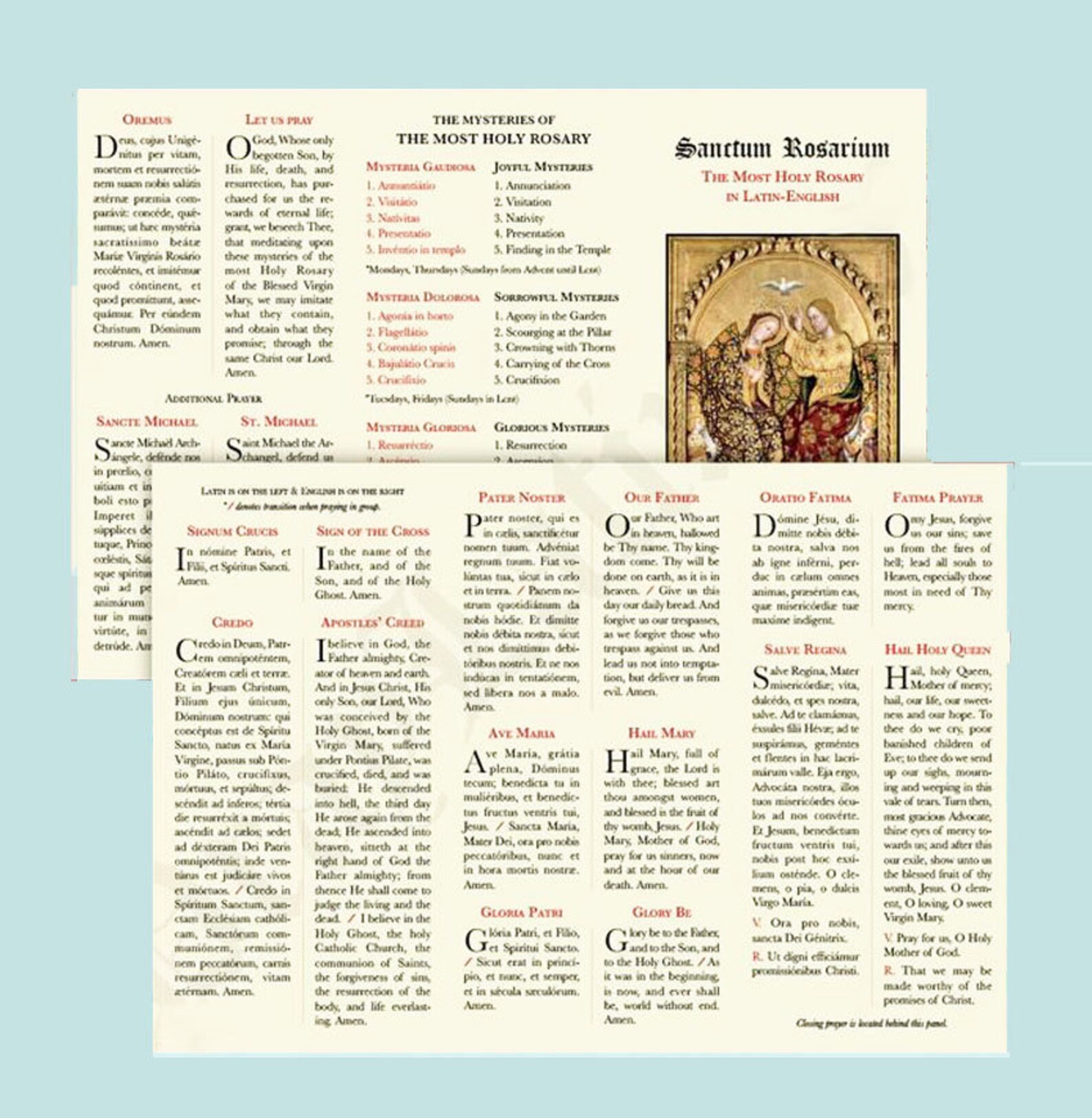 Rosary Prayers Latin English Rosary English Latin St Michael - Etsy UK