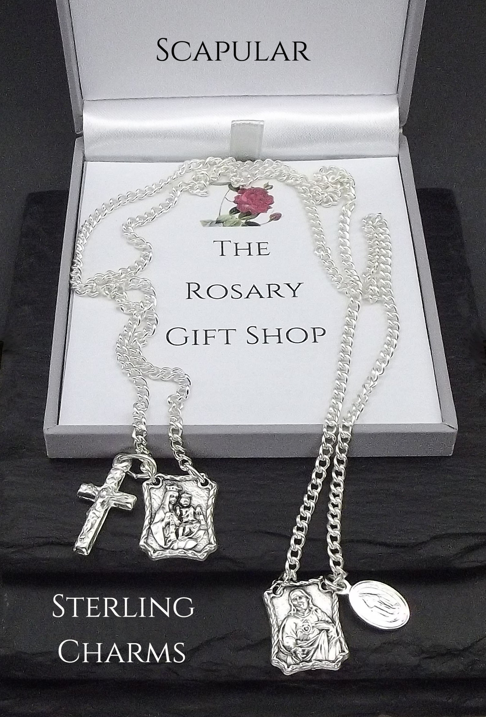 Scapular Chain Necklace With Sterling Silver Miraculous Medal - Etsy