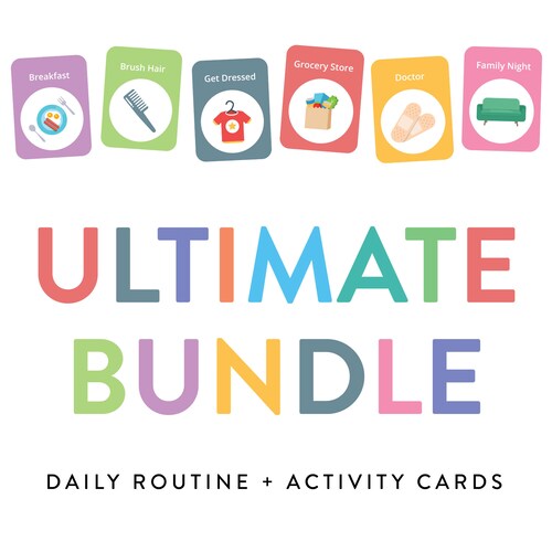 Visual Schedule Kids Daily Routine Chart 80 Cards Chores - Etsy